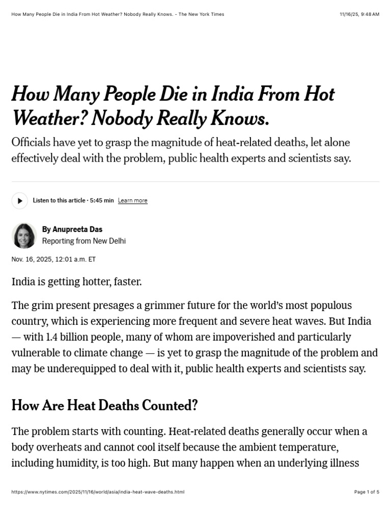How Many People Die in India From Hot Weather? Nobody Really Knows ...