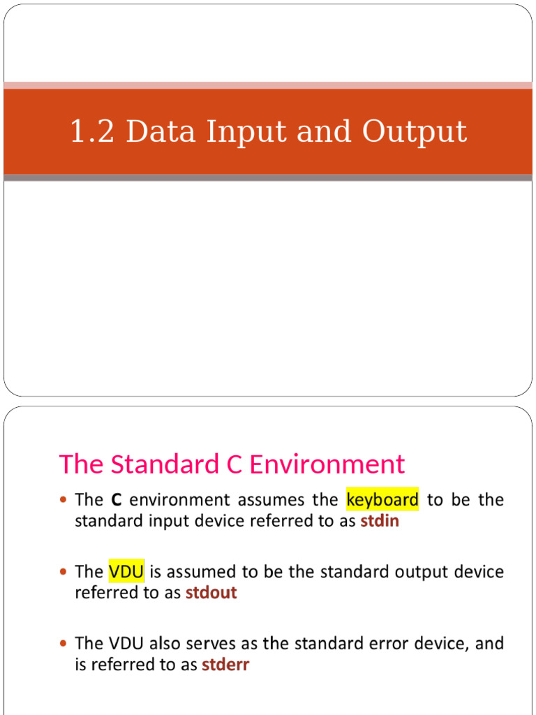C Standard I/O Functions Overview | PDF | Parameter (Computer ...