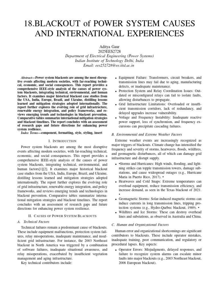 IEEE Conference Template | PDF | Electrical Grid | Electric Power ...