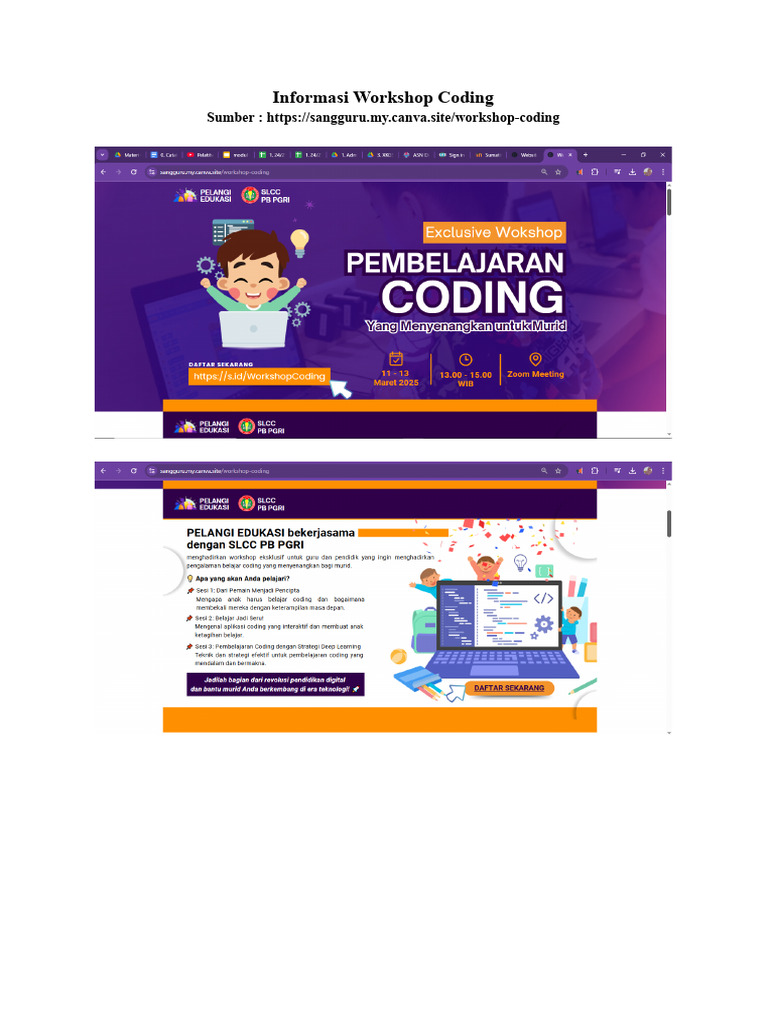0325 Informasi Workshop Coding | PDF
