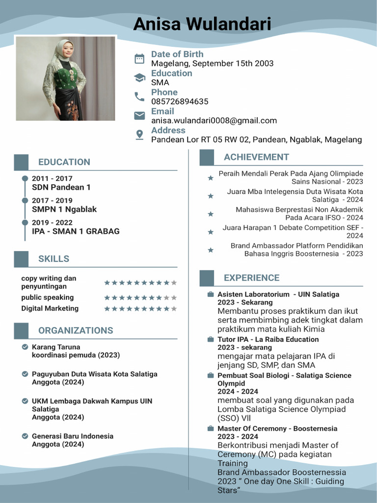 CV Moderator Anisa Wulandari | PDF