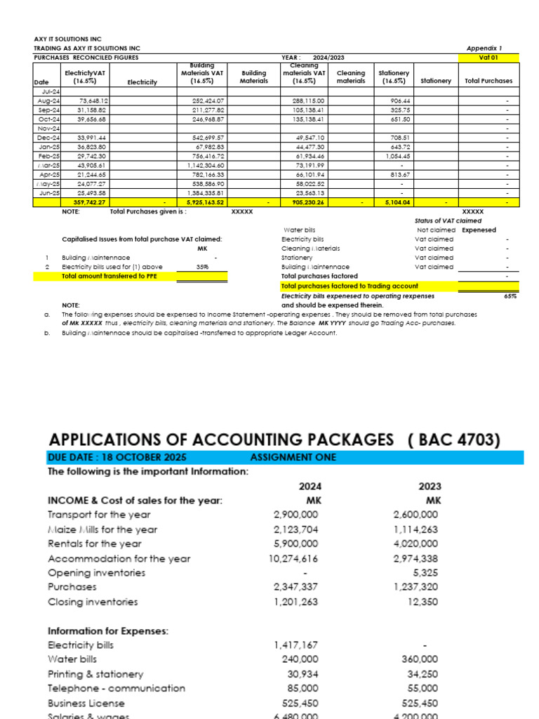 Applications of Accounting Packages - BAC 4703 | PDF | Depreciation ...