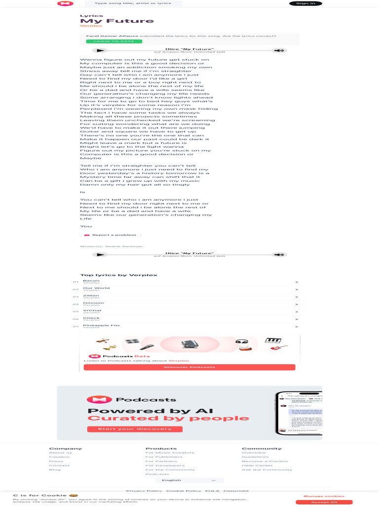 Verplex "My Future" Lyrics Review | PDF
