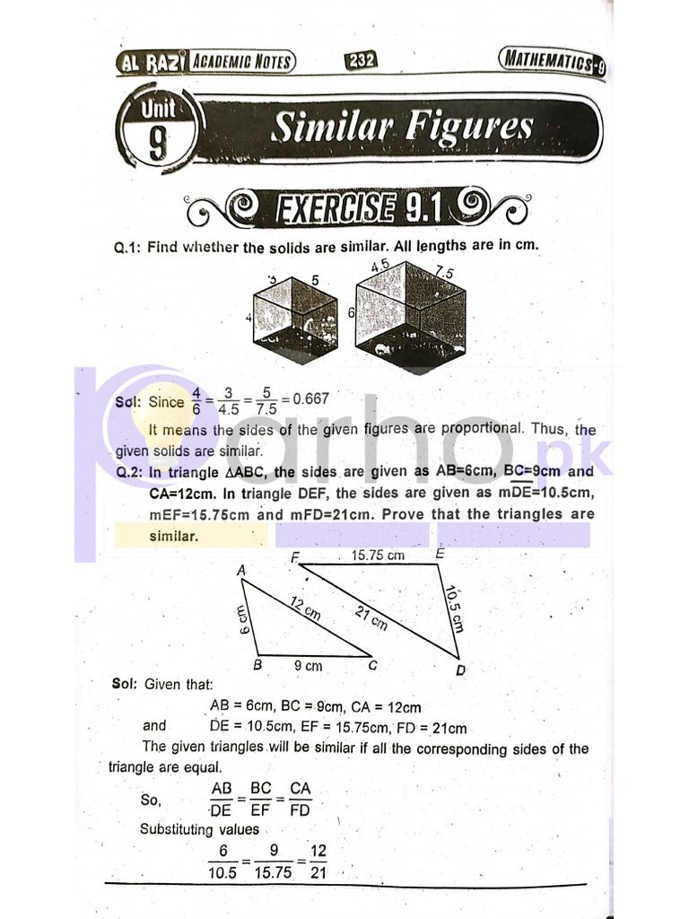 Class 9th Math Exercise 9.1 | PDF