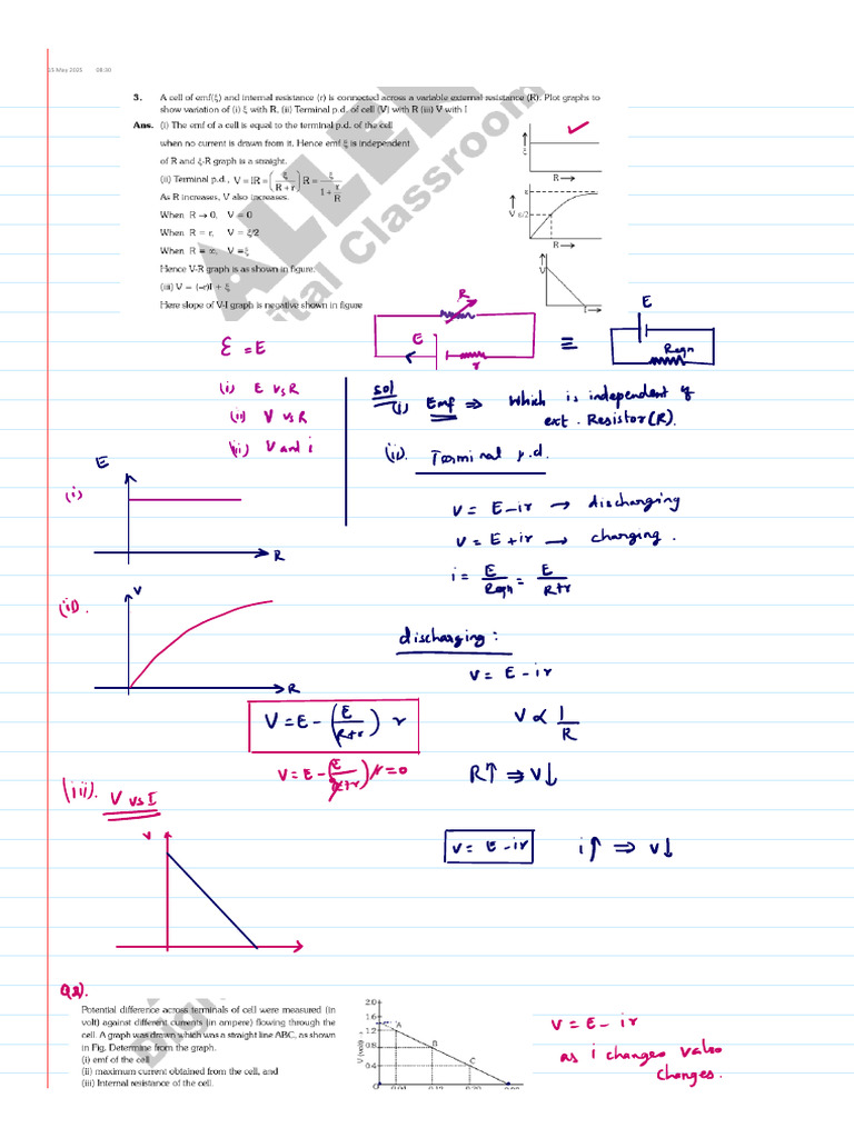 Class XII Physics Current Electricity 17.05.2025 | PDF