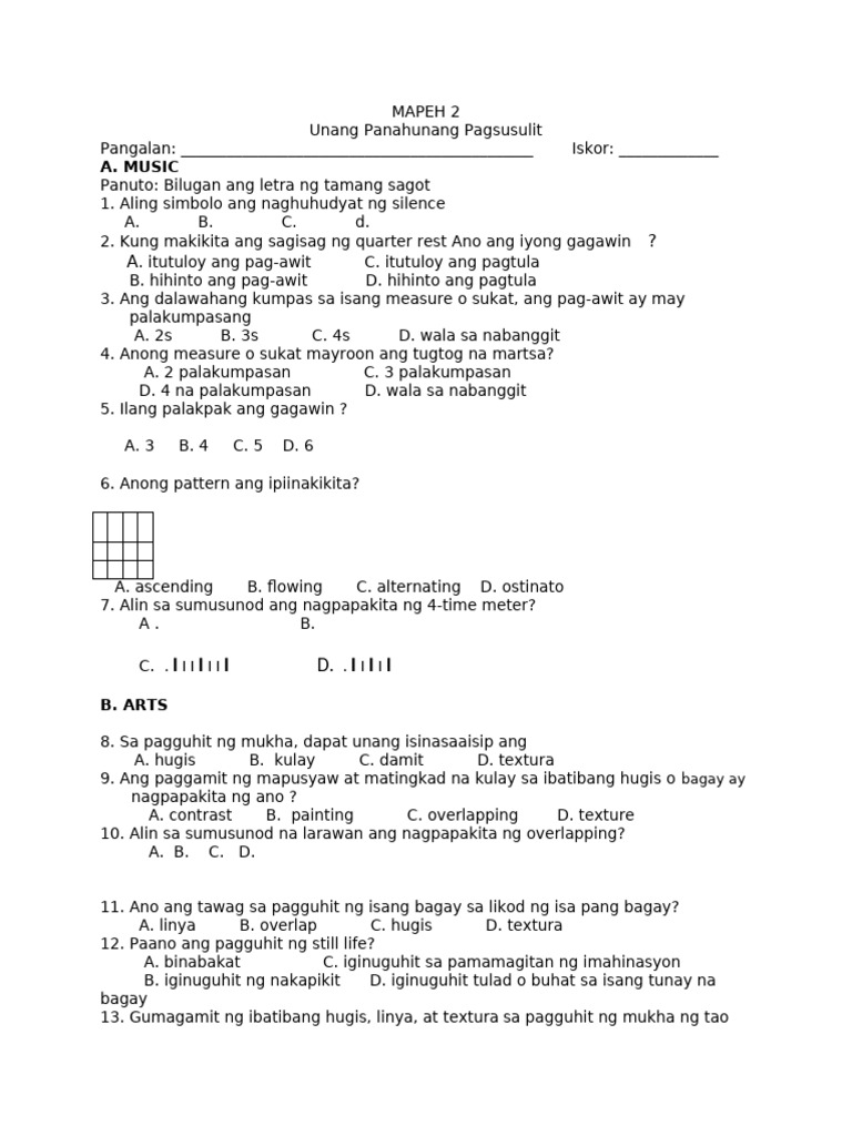 First Mapeh 2-Wps Office | PDF