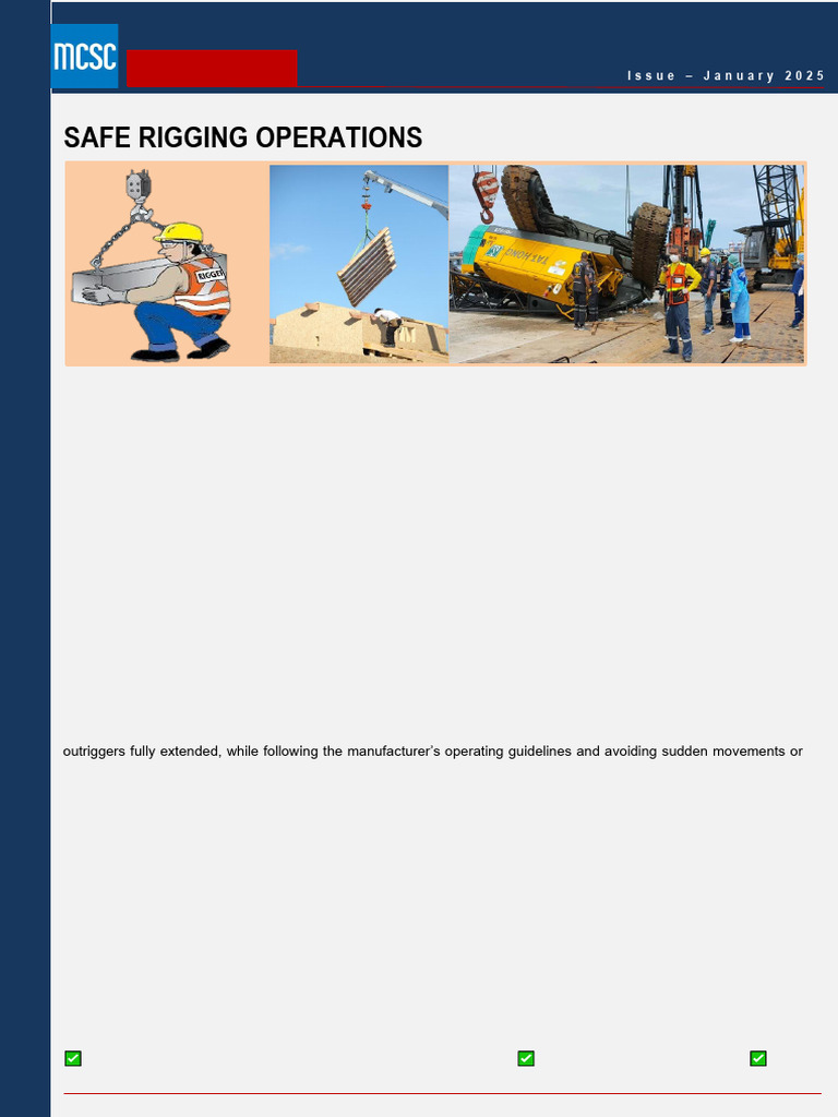 Safety Bulletin Jan 2025 - Safe Rigging Operations | PDF | Crane ...