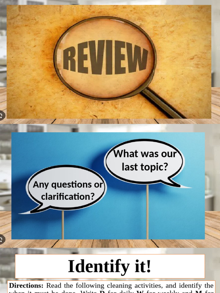 Week 2 b Clean and Sanitize Kitchen Premises | PDF | Kitchen Utensil | Chess Theory