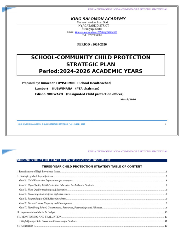 AIA CHILD PROTECTION PLAN | PDF | Child Abuse | Child Neglect