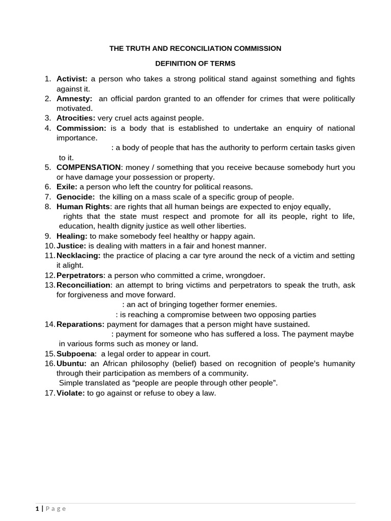 Final Trc Document-1 | PDF | Justice | Crime & Violence