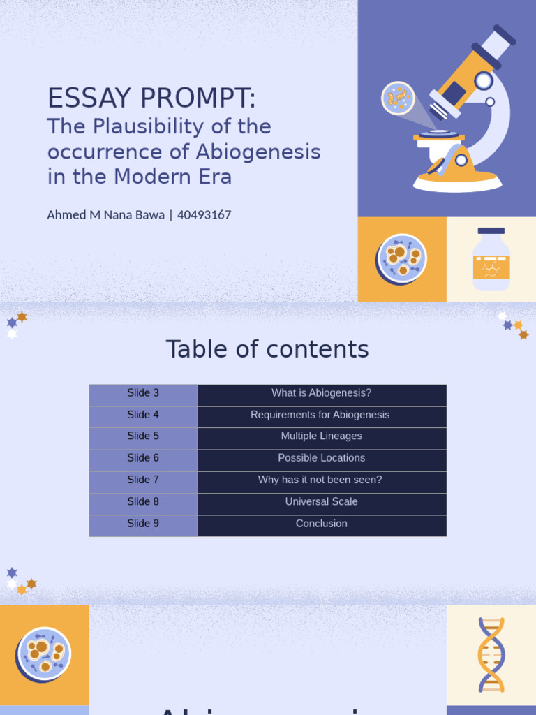 Abiogenesis Research Presentation | PDF | Abiogenesis | Nature