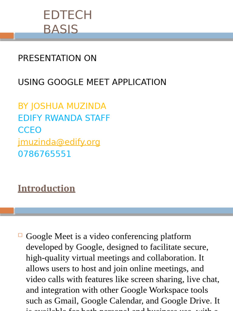 Google Meet Presentation | PDF