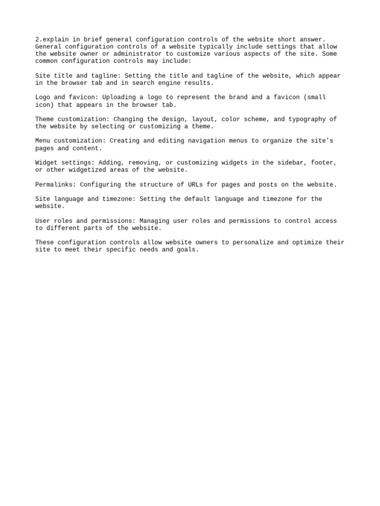 2.explain in Brief General Configur | PDF