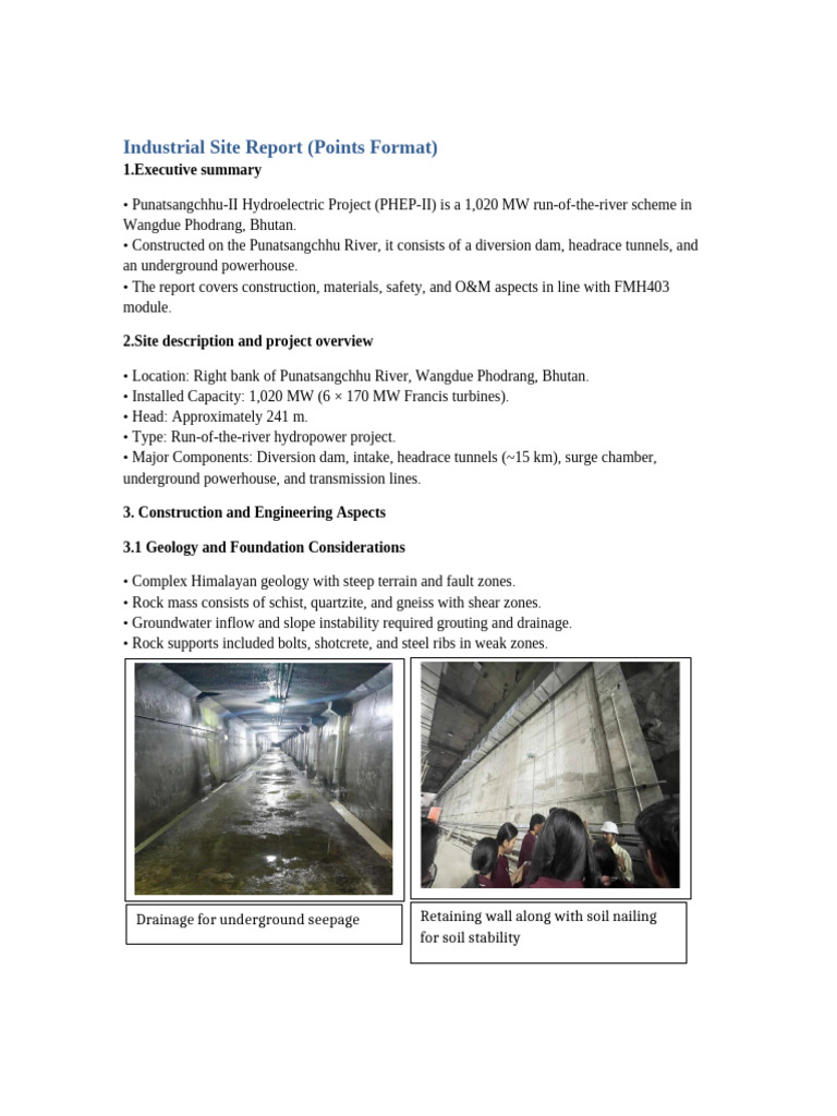 Punatsangchhu-II Hydroelectric Project Report | PDF | Dam | Civil ...