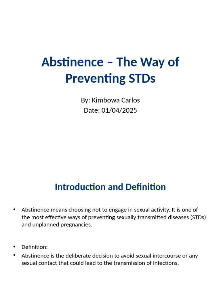 Abstinence: Key to Preventing STDs | PDF