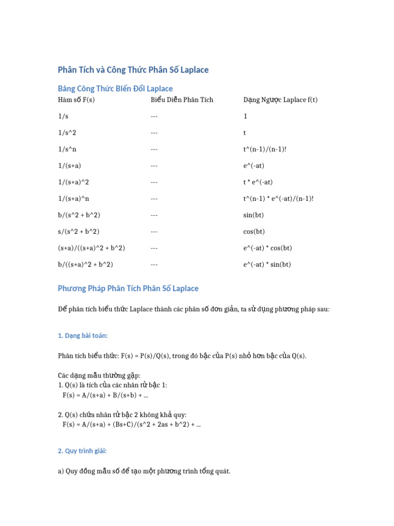 Phan Tich Phan So Laplace | PDF