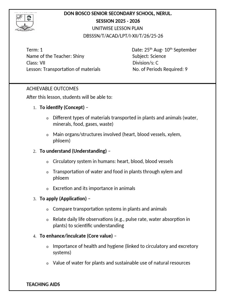 Ch-6 Transportation of Materials | PDF | Circulatory System | Blood