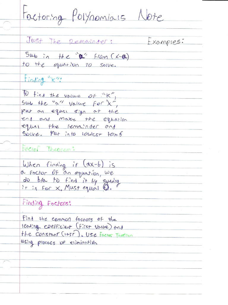 Factoring Polynomials 2 | PDF