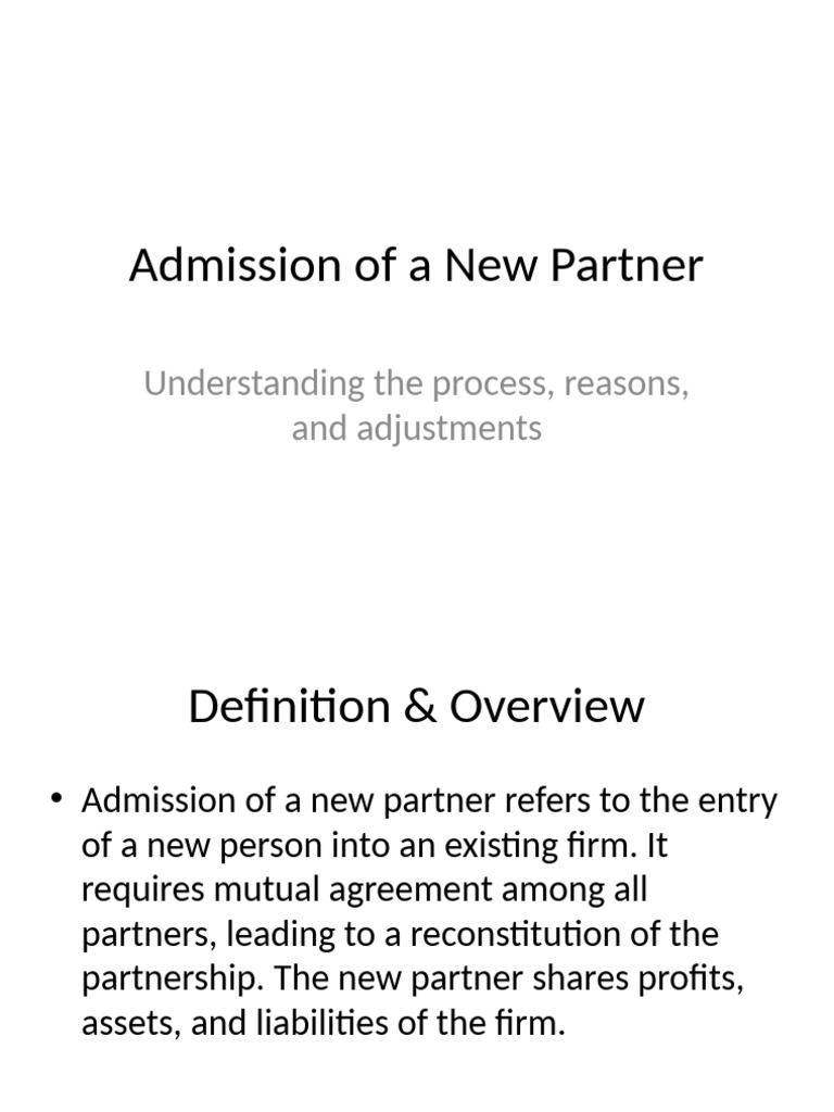 New Partner Admission Process Explained | PDF