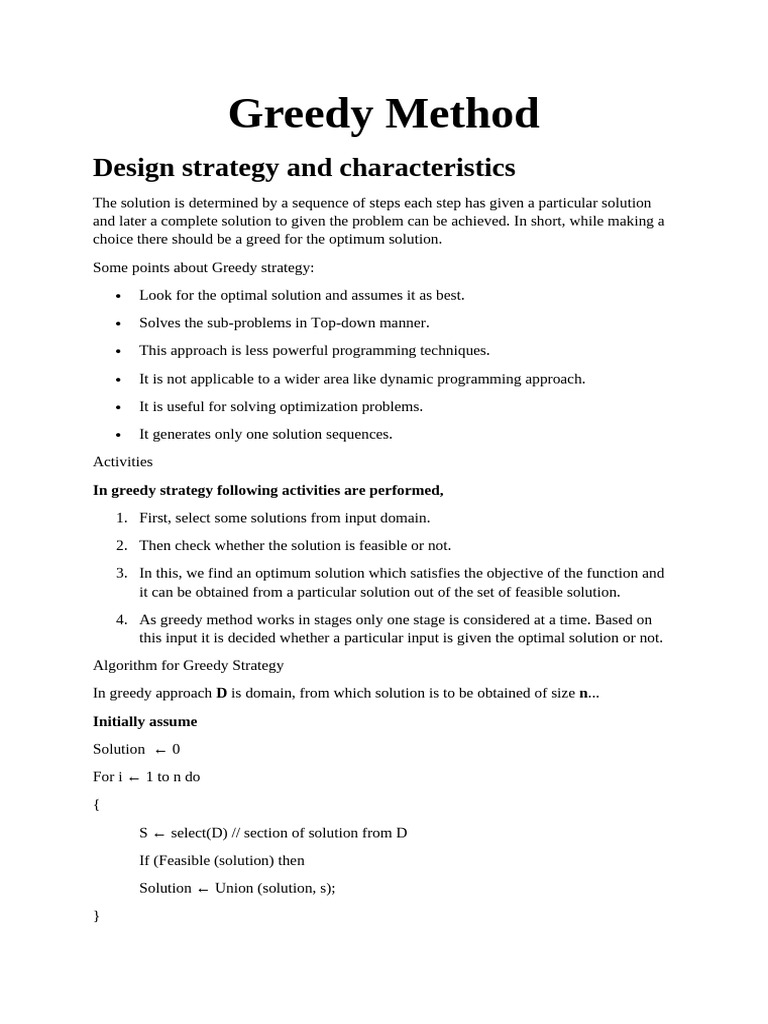Unit-3 Greedy Method | PDF | Vertex (Graph Theory) | Theoretical Computer Science