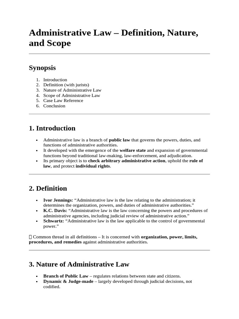 Administrative Law | PDF | Rule Of Law | Administrative Law