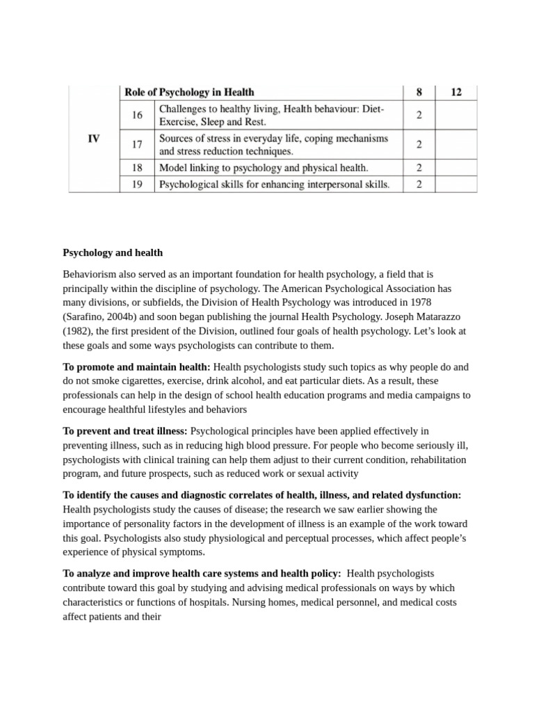 MODULE 4- notes | PDF | Health Psychology | Mental Health