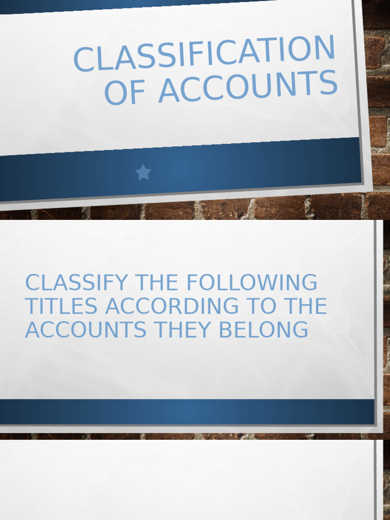 Classification of Accounts | PDF