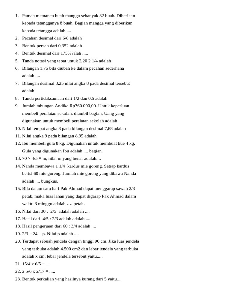 Kelas 6_latsol Mtk Uas Smt 1 (1) | PDF