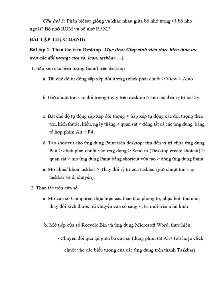 Bai Tap Thuc Hanh THDC 2019 | PDF