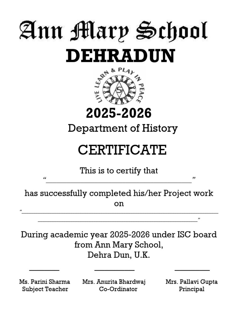 History Certificate Updated | PDF