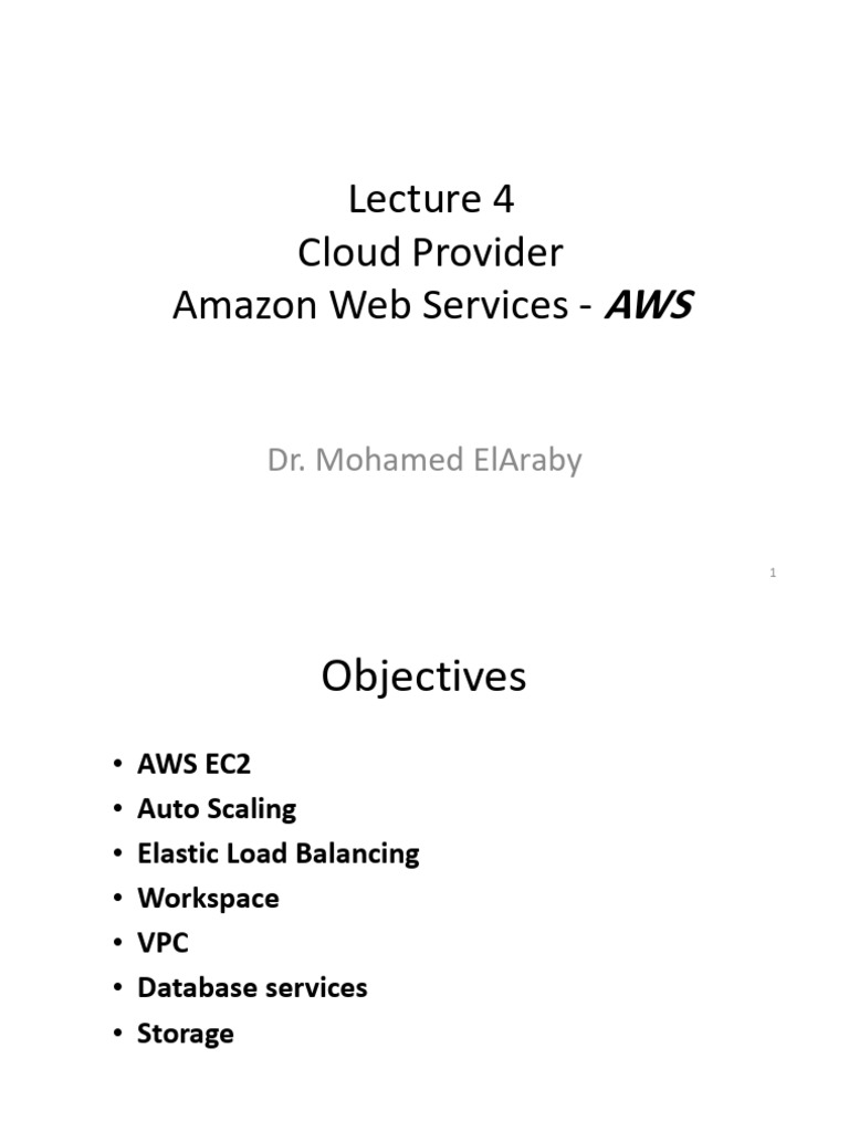 Cloud Computing - Lec4 | PDF | Amazon Web Services | Computer Architecture