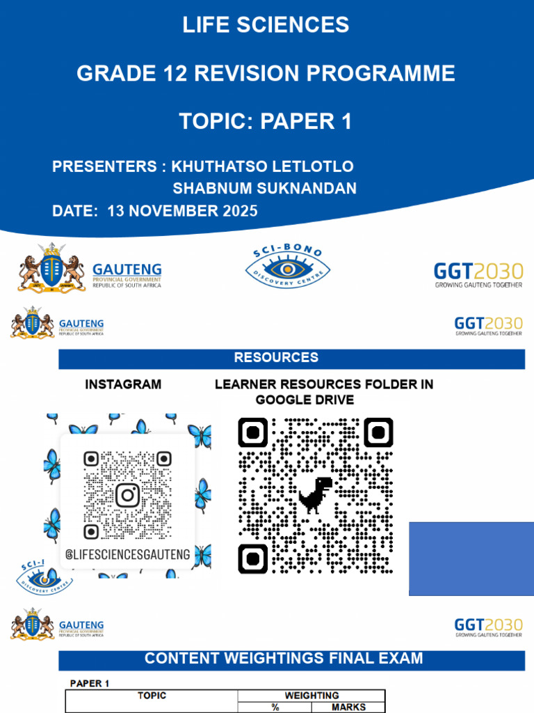Grade 12 Life Sciences Exam Guide | PDF | Menstrual Cycle | Eye