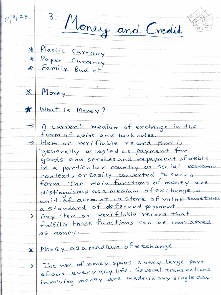Money and Credit | PDF | Money | Currency