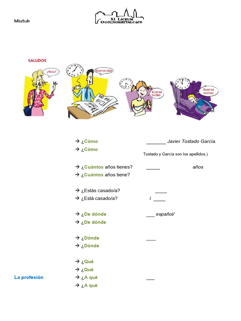 Lekcja 2 - Saludos y Despedidas | PDF