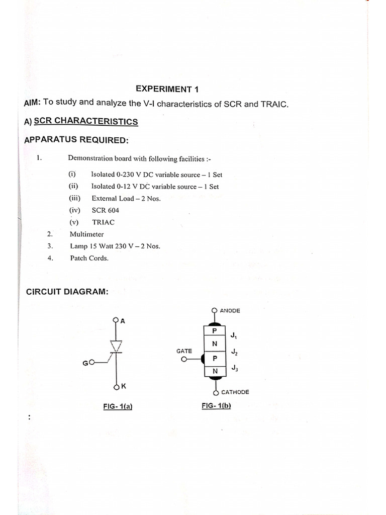 Power Electronics Experiment 1 | PDF