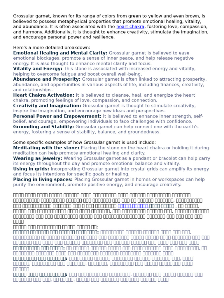 Gemstones - Grossular Garnet | PDF