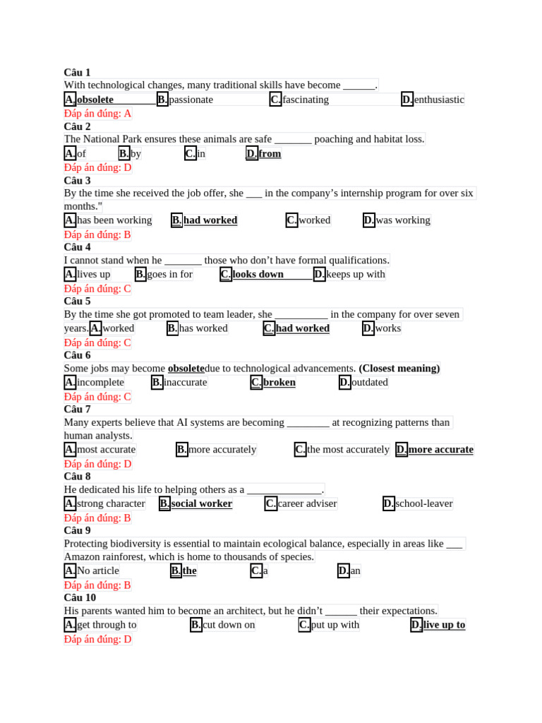 Câu 1 (2) | PDF | Endangered Species | Natural Environment