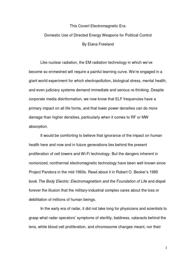 Domestic Use of Directed Energy Weapons for Political Control | PDF ...