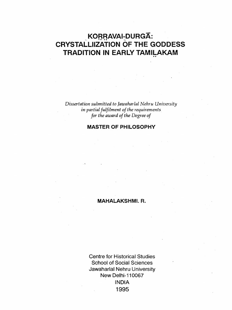 Goddess Tradition in Early Tamilakam | PDF | Ashoka