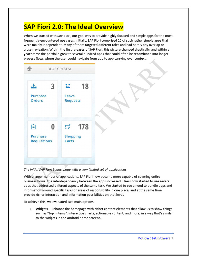 SAP Fiori 2.0 Overview Page Design Guide | PDF | Page Layout | Mobile App