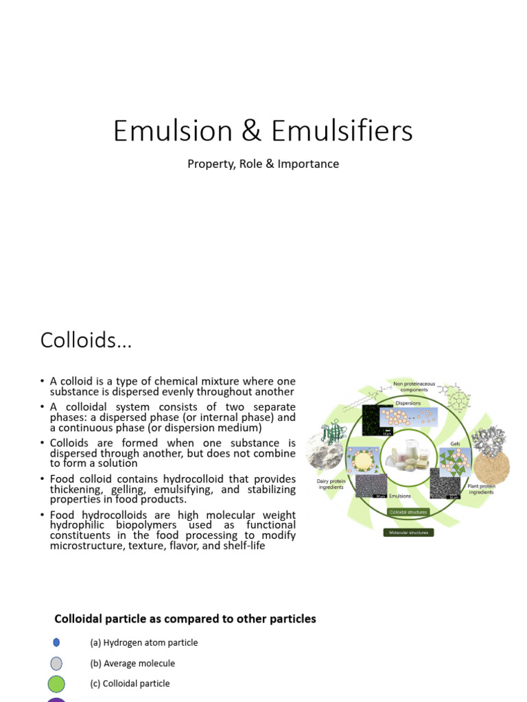 Emulsion N Emulsifying Agents | PDF | Emulsion | Colloid