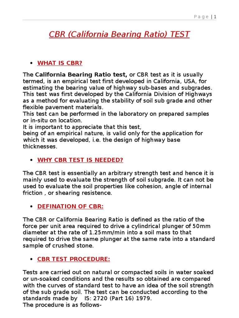 CBR Report | PDF | Soil | Nature