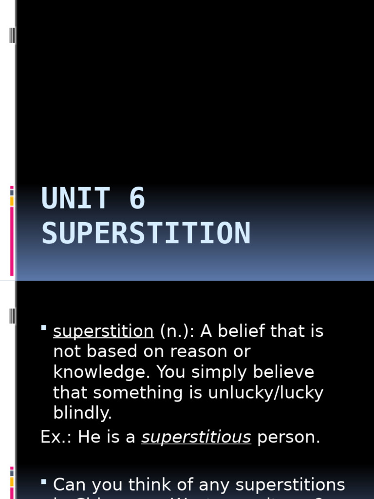 6-Unit 1 superstitions | PDF