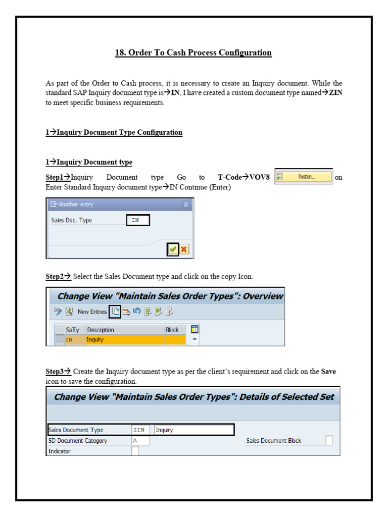 SAP Order To Cash Process Configuration Steps | PDF | Computing | Software