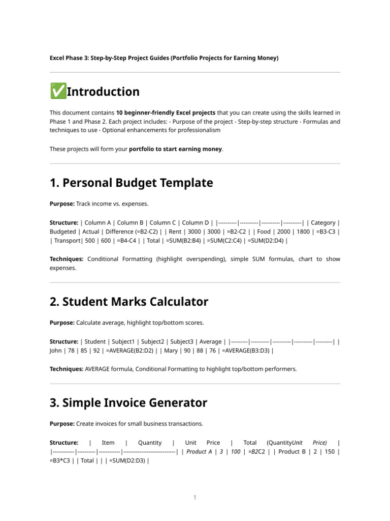 Excel Phase3 Project Guides | PDF | Microsoft Excel