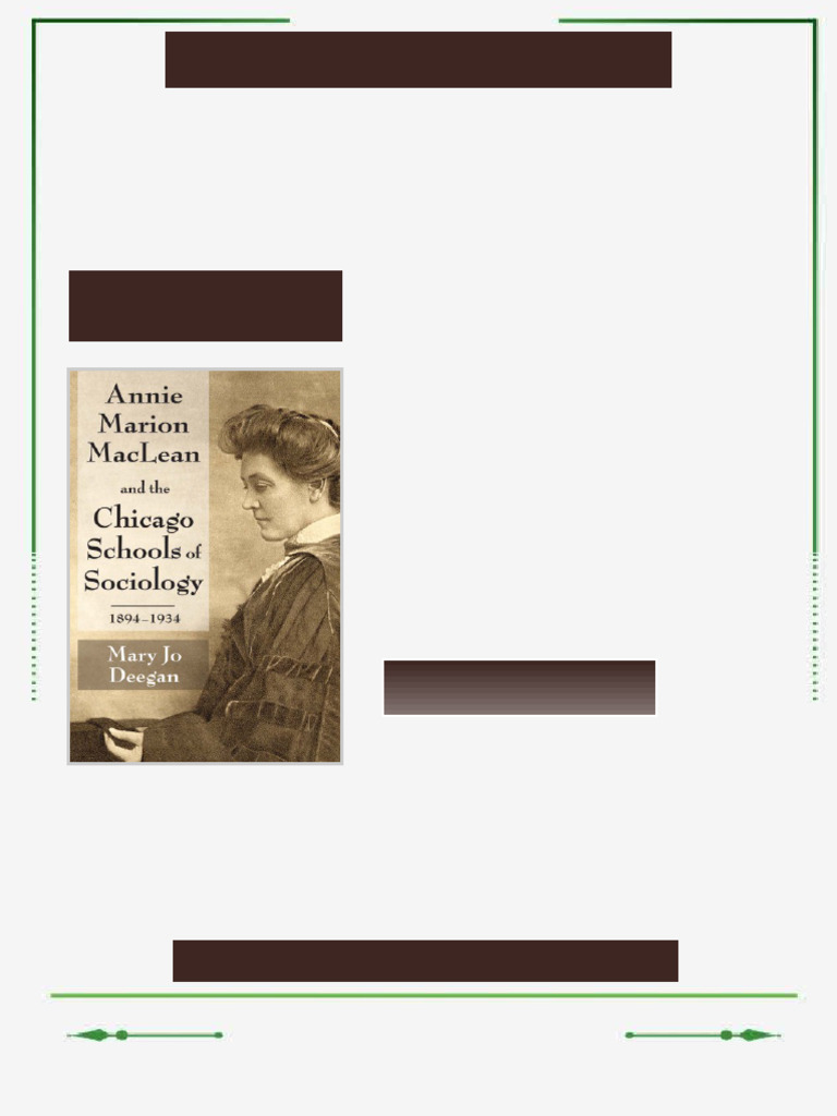 Annie Marion MacLean and the Chicago Schools of Sociology 1894 1934 1st ...