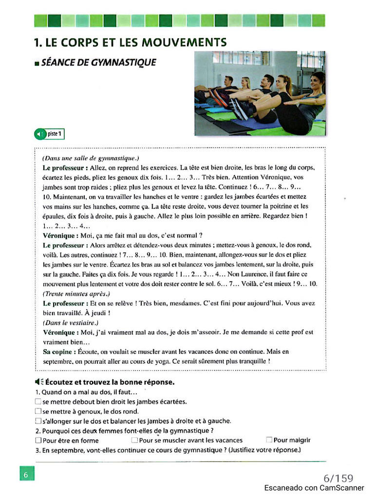 Vocabulaire Le Corps Et La Santé CO-CE-EE-E0 | PDF
