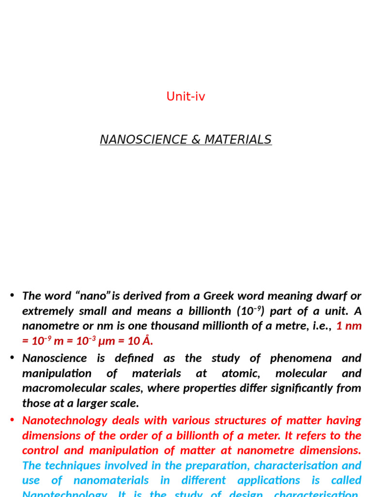 nano ppt | PDF | Nanotechnology | Nanomaterials