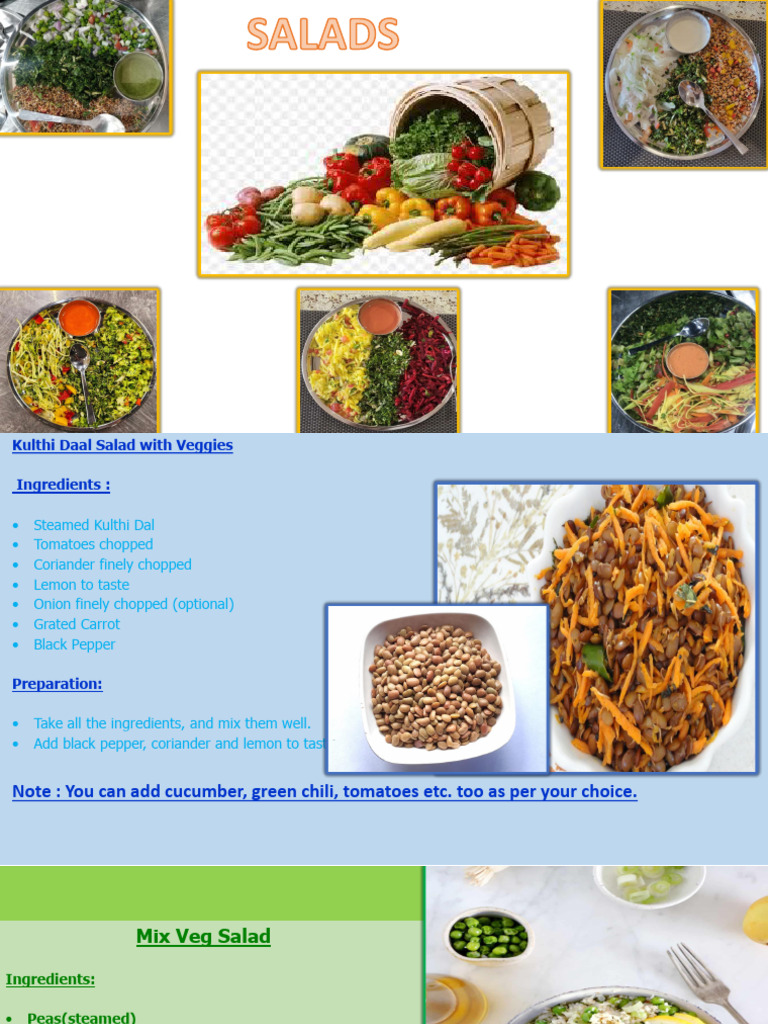 Vegetables Salads Recipes (1) | PDF | Salad | Coriander