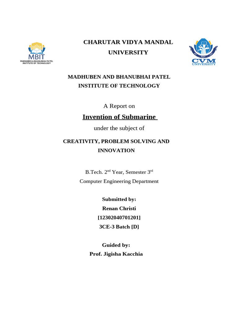 History and Impact of Submarine Invention | PDF | Submarines | Water ...